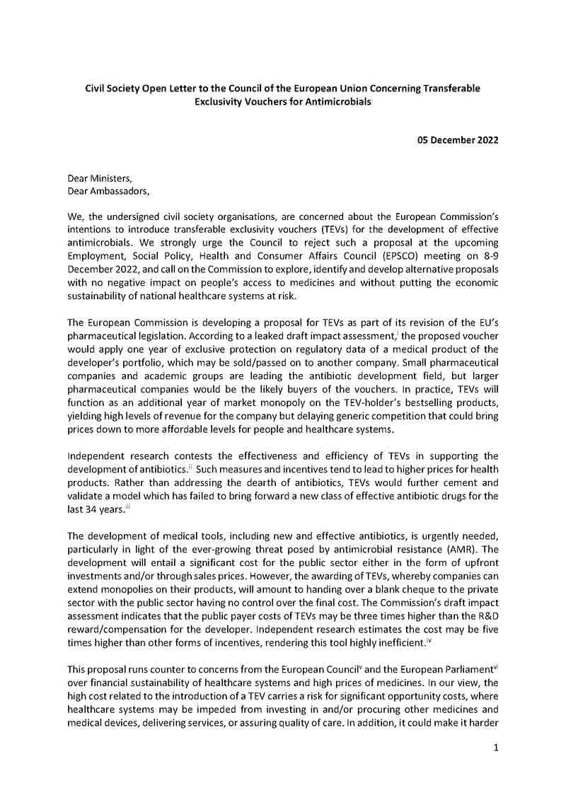 Civil Society Open Letter to the Council of the European Union ...